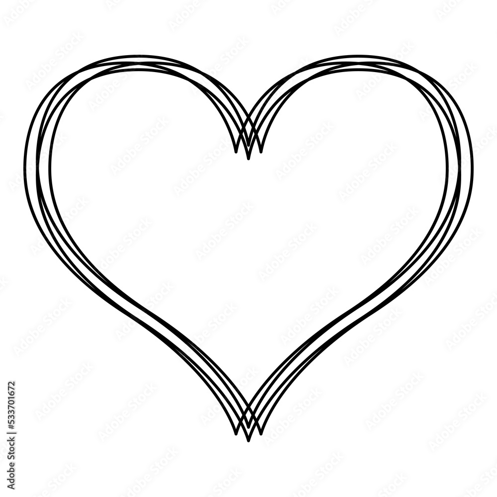 Heart frame in black color for your design. PNG with transparent ...