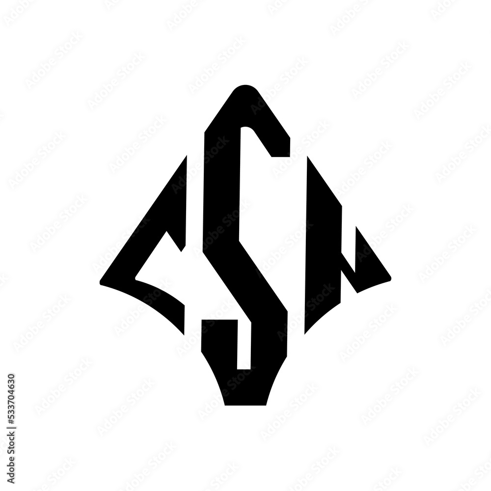 CSN letter logo design. CSN modern letter logo with black and white ...