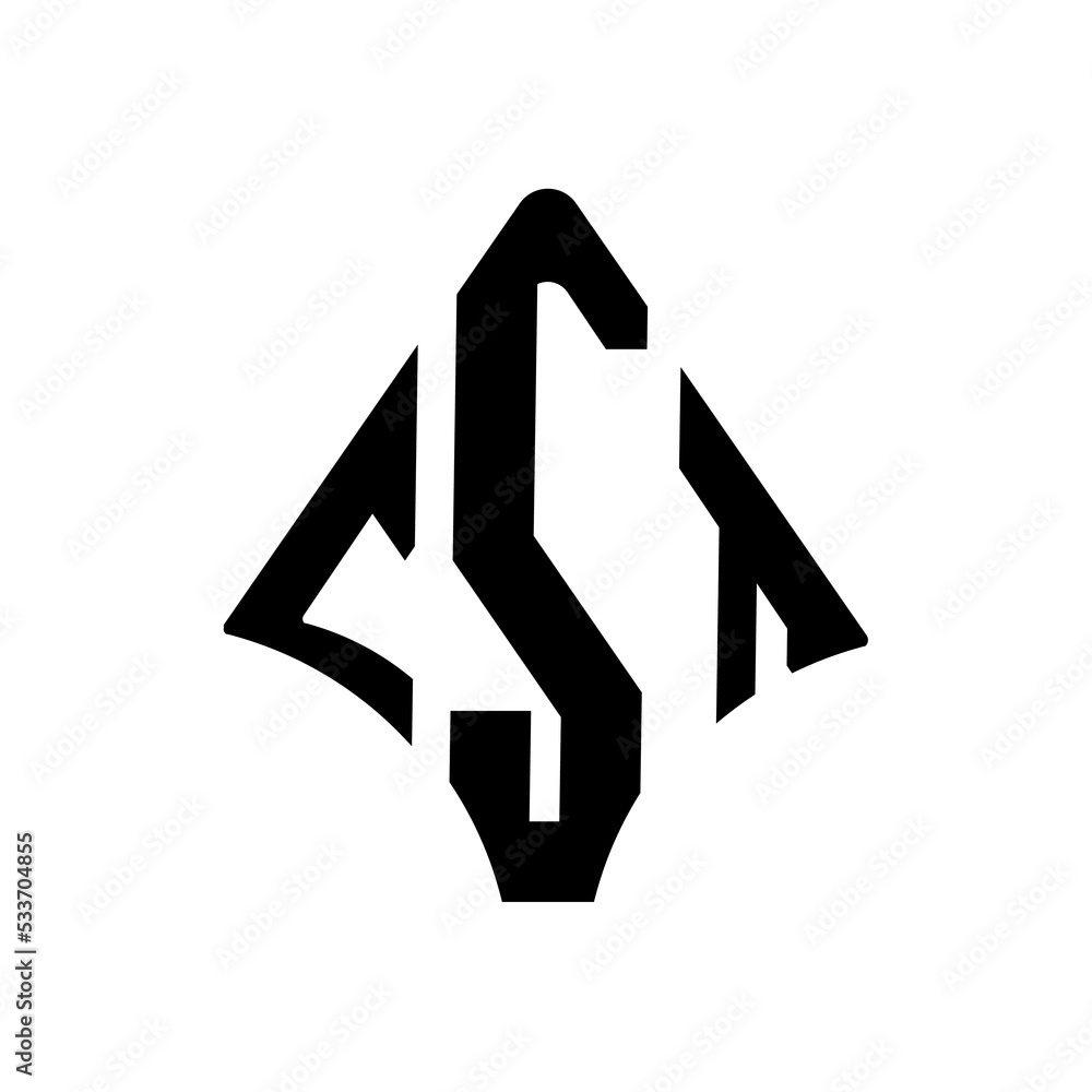 CST letter logo design. CST modern letter logo with black and white ...