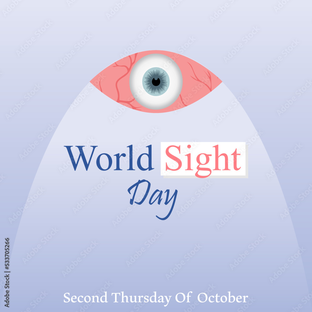 Happy world sight day second thursday of october, abstract vector ...