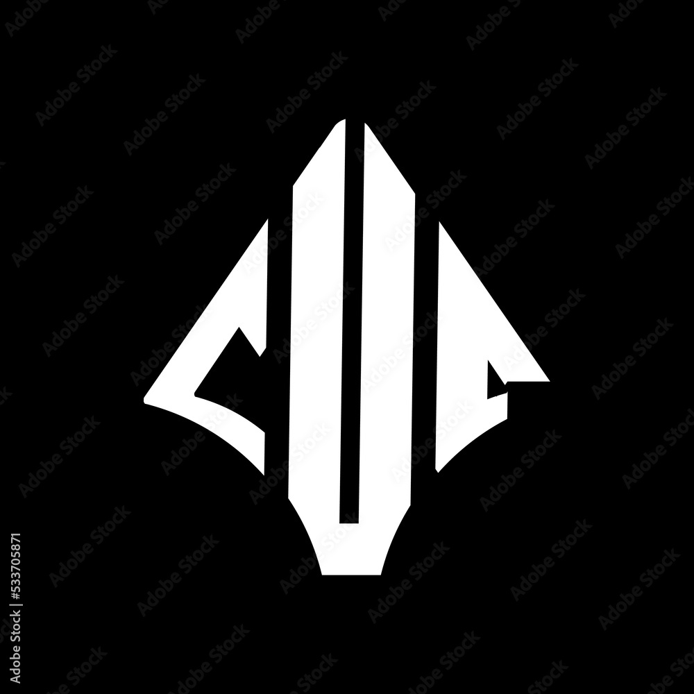 CUC letter logo design. CUC modern letter logo with black and white ...