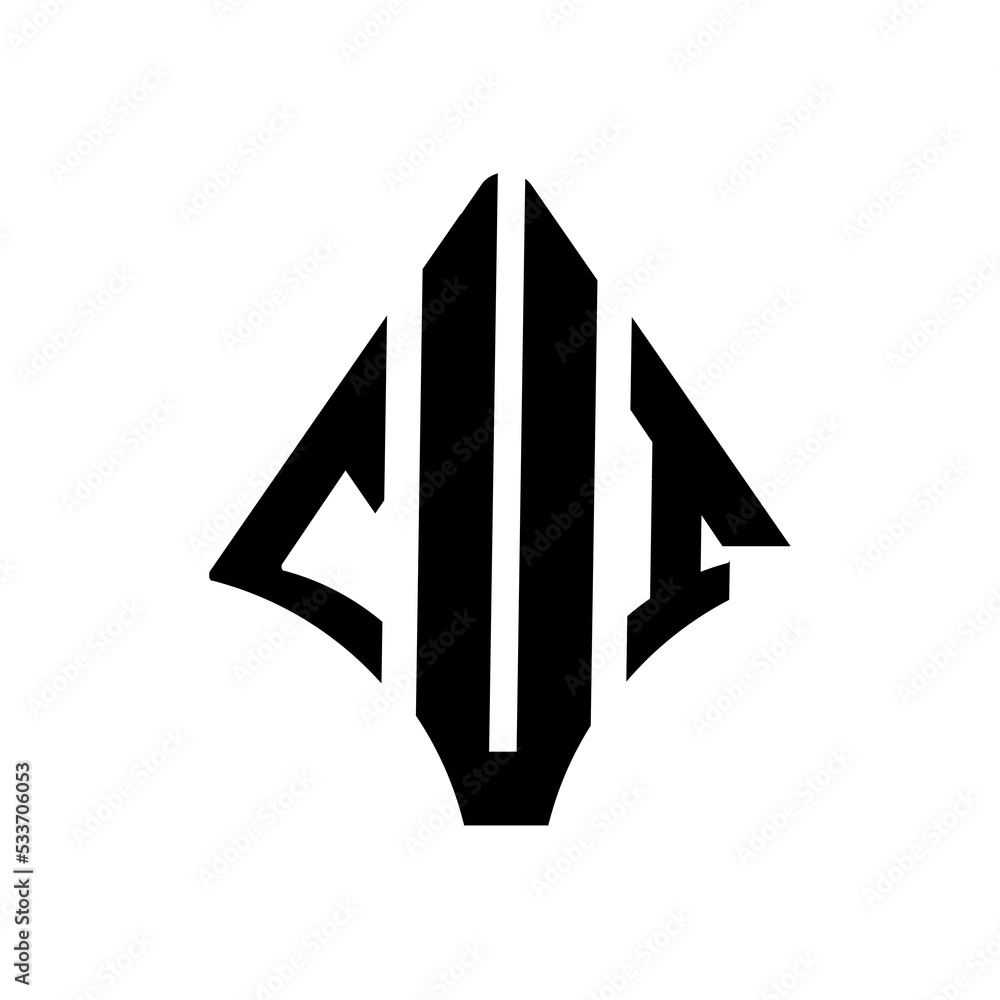 CUI letter logo design. CUI modern letter logo with black and white ...