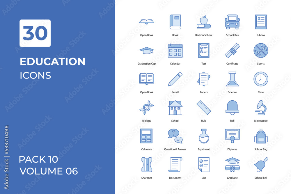 Education icons collection. Set vector line with elements for mobile ...