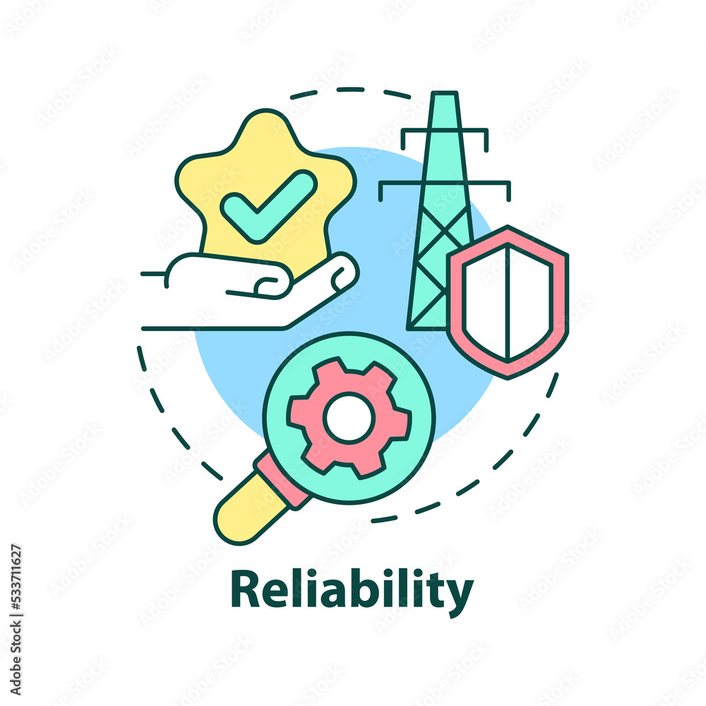 Reliability concept icon. Automatic protection of smart grid abstract ...