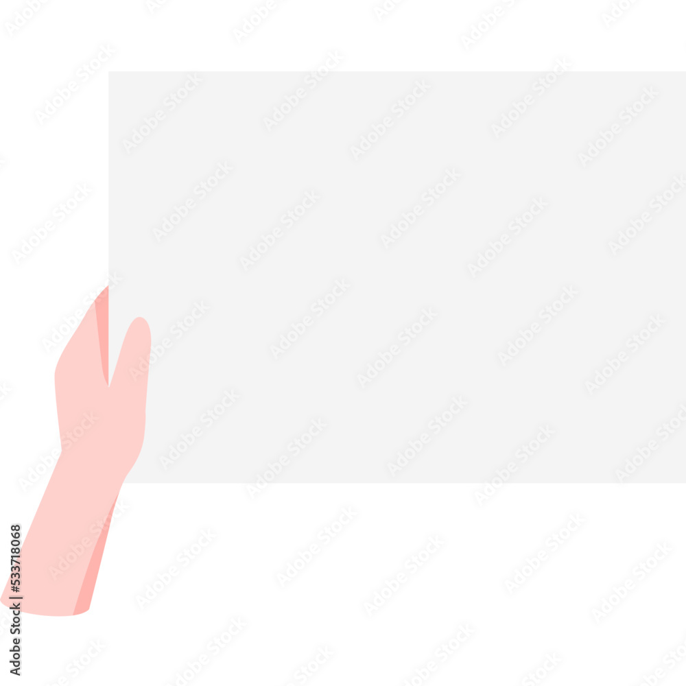 Hand holding blank sign illustration Stock Vector | Adobe Stock