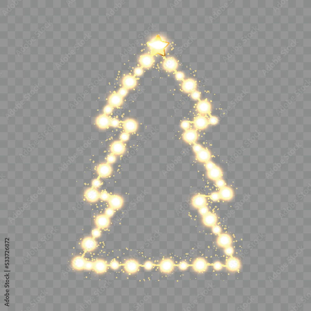 Christmas tree on transparent background. Vector Stock Vector | Adobe Stock