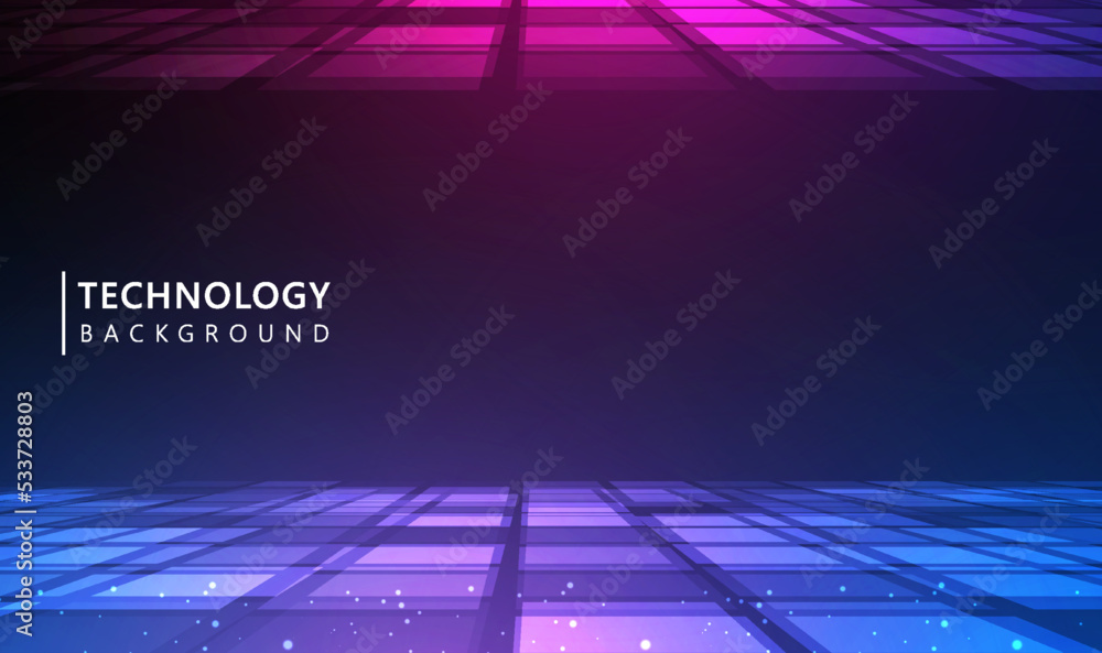 Futuristic background with blue color and an overlay shape, abstract ...