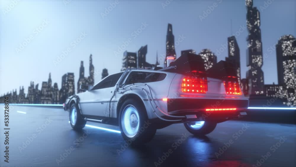 This stock motion graphics video shows a Futuristic Cyberpunk car ...