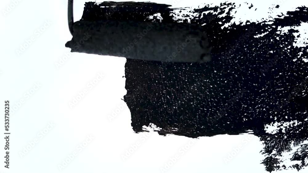 Black paint strokes with roller brushes for transition animations ...