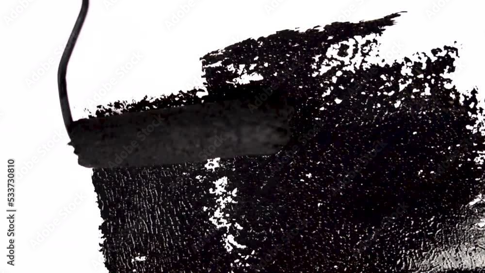 Black paint strokes with roller brushes for transition animations ...