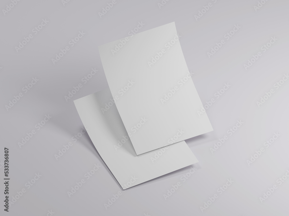 flyer, poster blank mockup with white background Stock Illustration ...