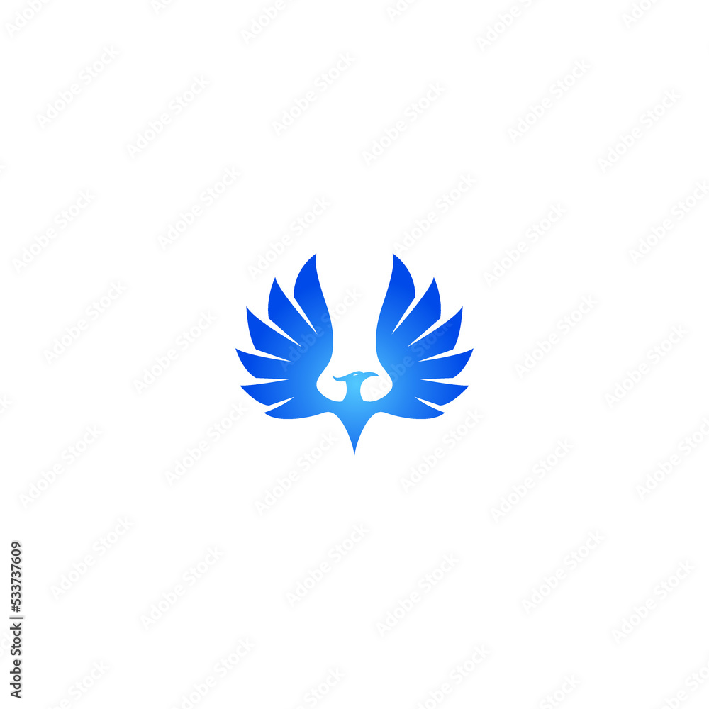 blue phoenix vector design for icon, symbol or logo. suitable for ...