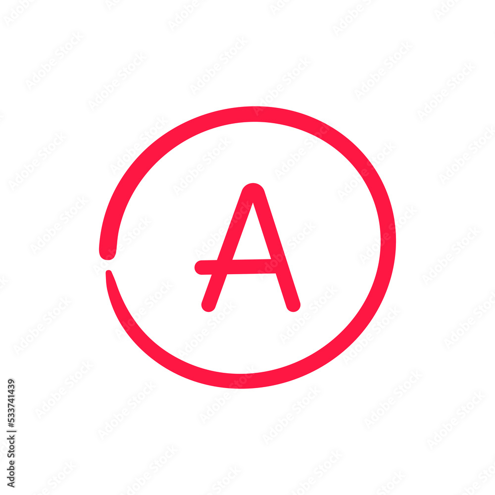 Grading system. Grades isolated on white background. Vector ...