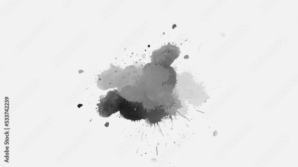 Ink splatters transition animation. Ink brush stroke transition. Ink ...