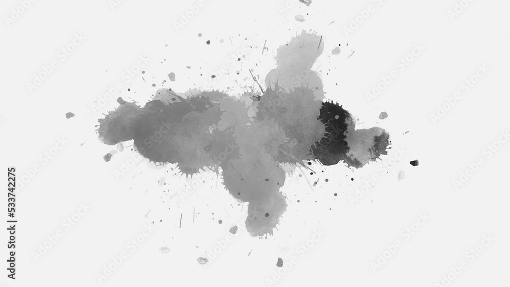 ink slow motion transition reveal. animation. Ink brush stroke ...