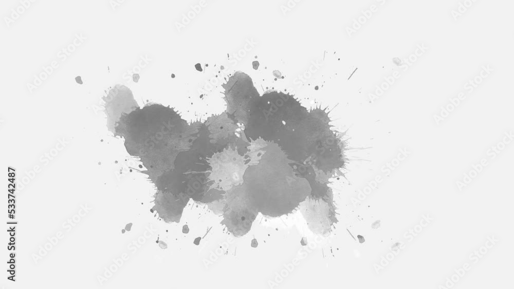 Ink splatters transition animation. Ink brush stroke transition. Ink ...
