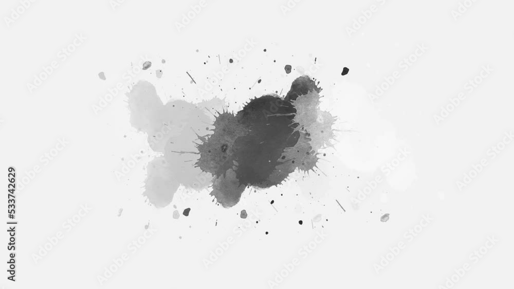 Ink splatters transition animation. Ink brush stroke transition. Ink ...