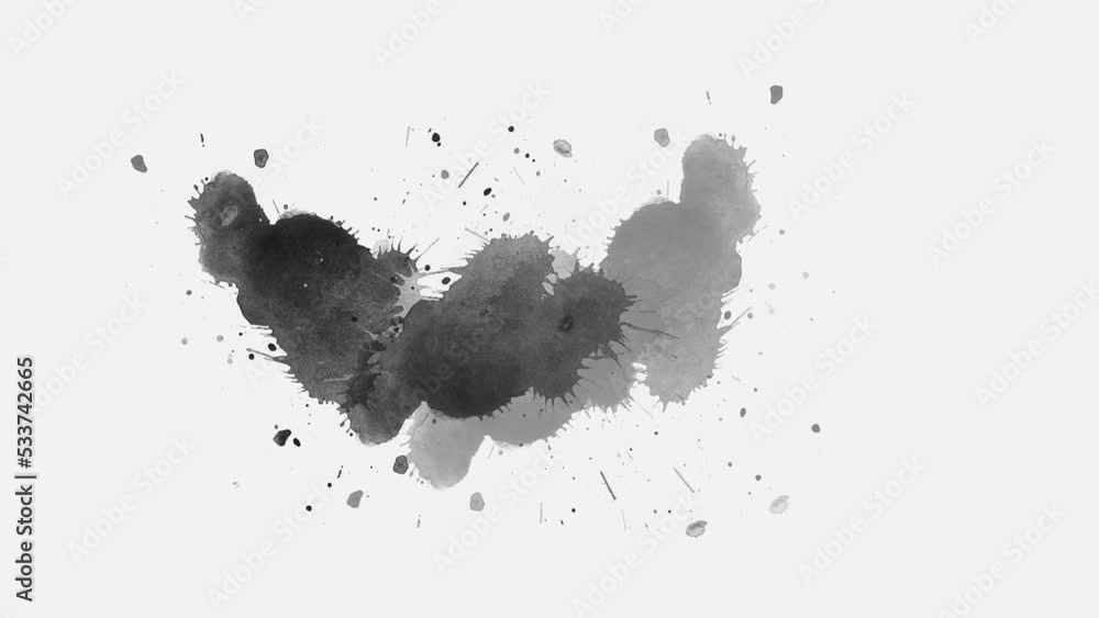 ink slow motion transition reveal. animation. Ink brush stroke ...