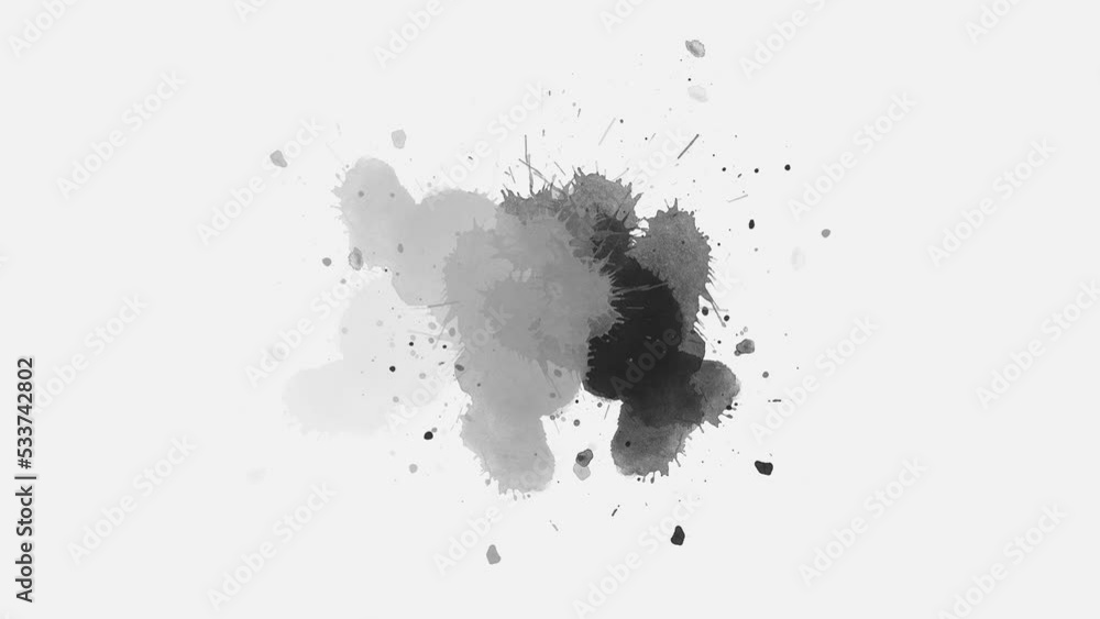 Ink splatters transition animation. Ink brush stroke transition. Ink ...