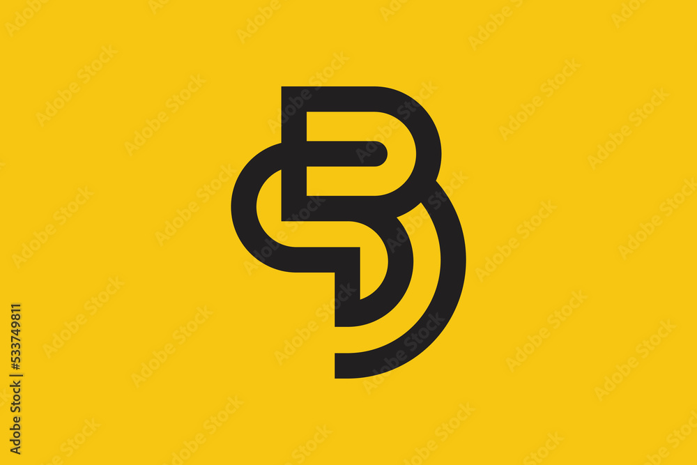 Vecteur Stock SB logo Minimal symbol. SB letter icon on luxury ...