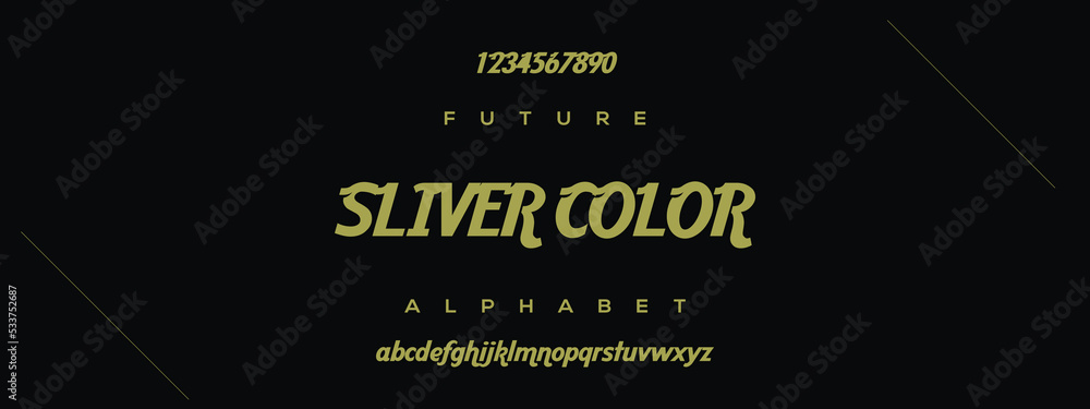 Vetor de SLIVER COLOR Elegant alphabet letters font and number. Classic ...