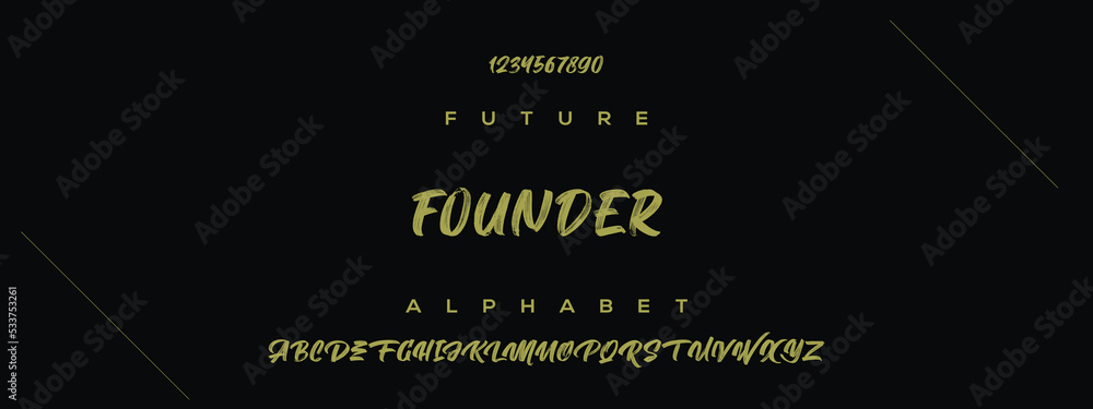 FOUNDER Luxury Minimal Modern Tech Alphabet Letter Fonts. Typography ...