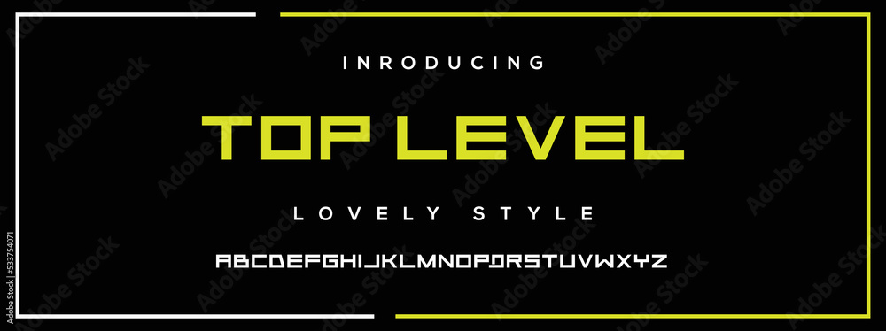 LEVEL tech vector font typeface unique font design. Typeface urban ...