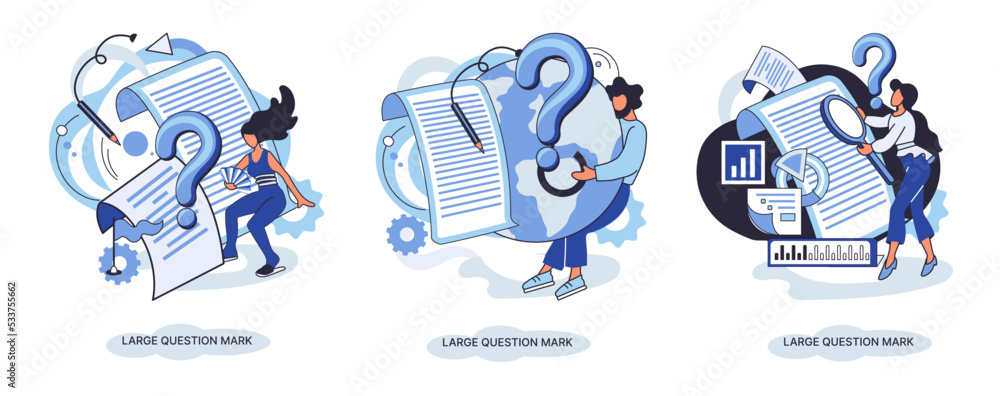 Ladge question mark metaphor. Problem and solution concept, question ...
