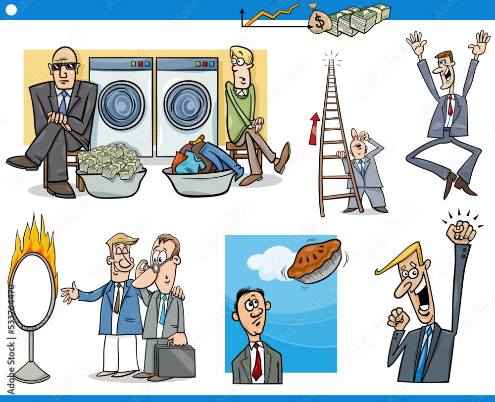 cartoon business concepts and people characters set Stock Vector ...