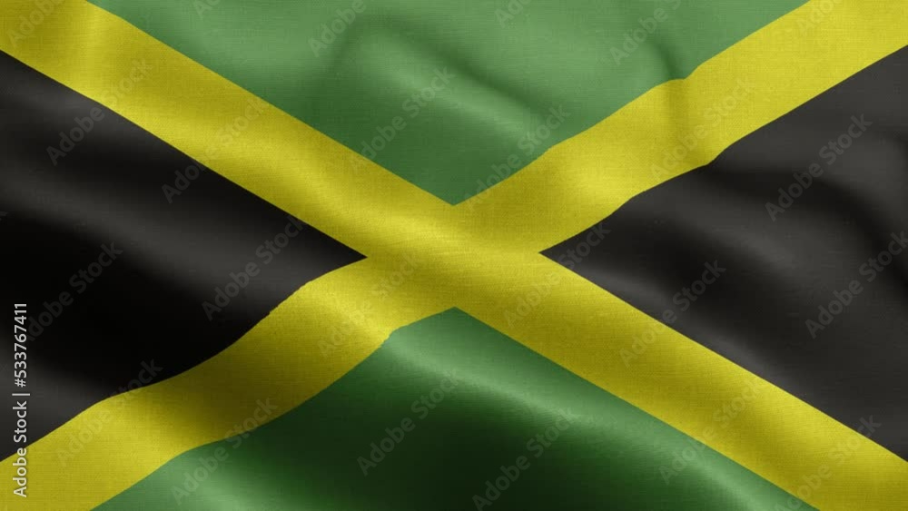Flag Of Jamaica - Jamaica Flag High Detail - National flag Jamaica wave ...