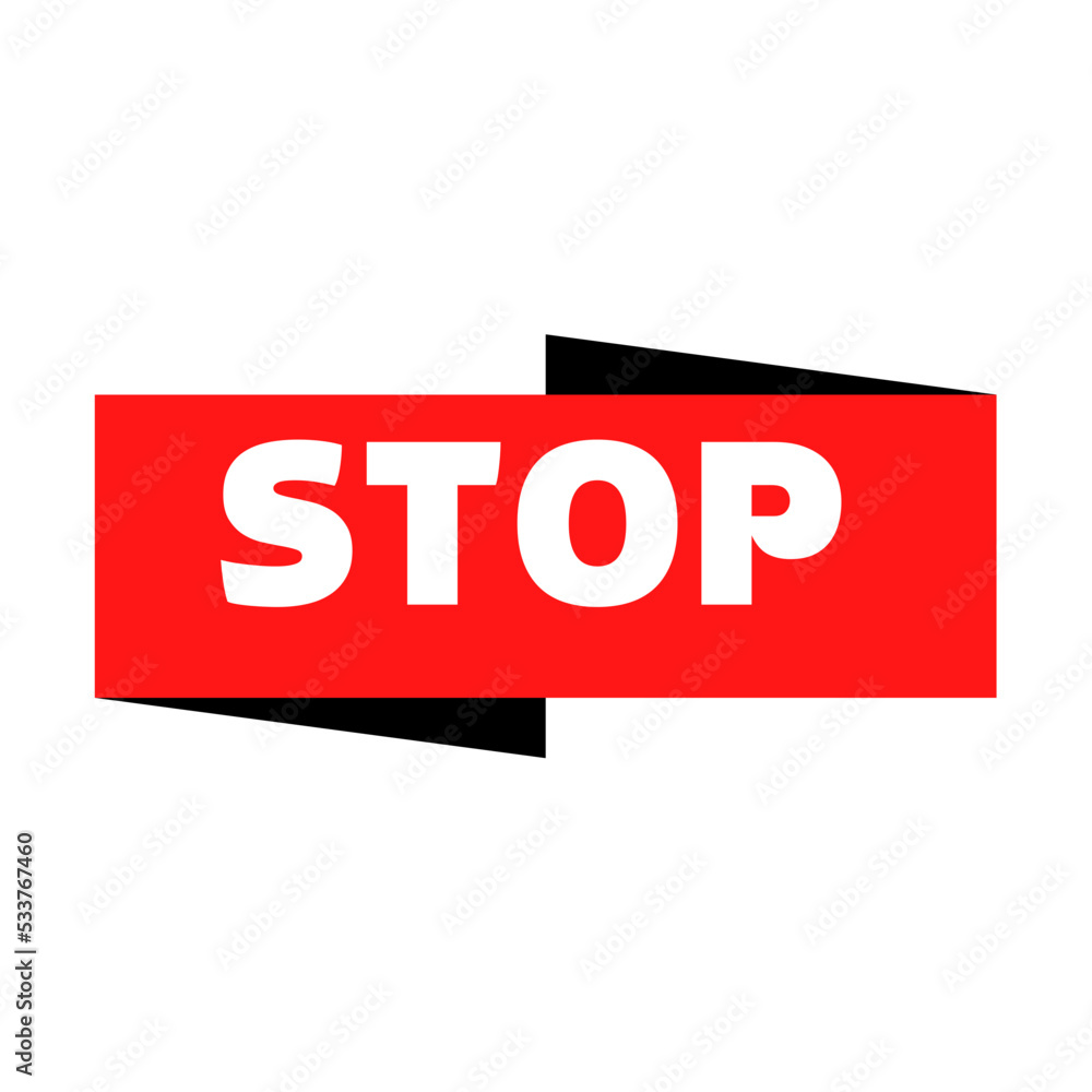 Vector Stop Sign Icon. Stop Banner. Traffic sign stop set. Prohibition ...