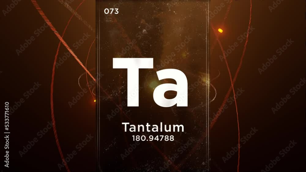 Tantalum (Ta) symbol chemical element of the periodic table, 3D ...