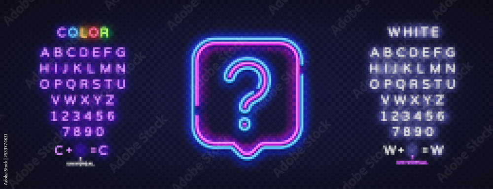 Question neon sign, great design for any purposes. Question mark neon ...