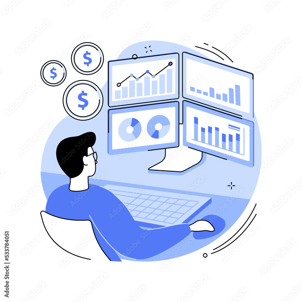 Stock market trader isolated cartoon vector illustrations. Stock Vector ...