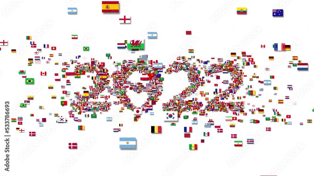 Year, 2022 the title is revealed with the flags of 32 countries. The ...