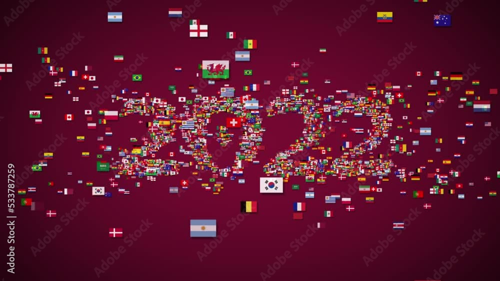 Year, 2022 the title is revealed with the flags of 32 countries. The ...