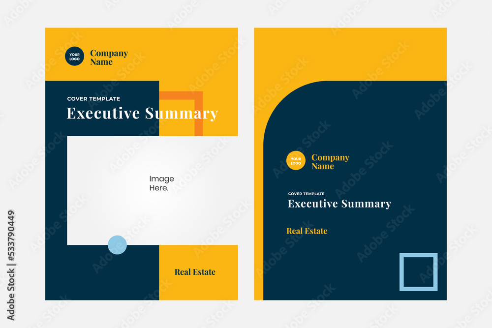 Creative book cover executive summary design template vector. Suitable ...