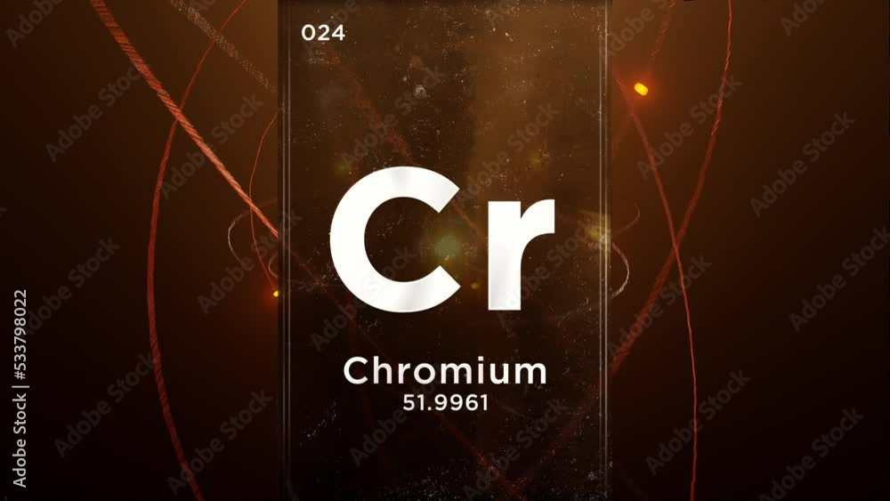 Chromium (Cr) symbol chemical element of the periodic table, 3D ...