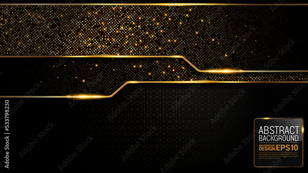 black gold background, golden dot and line, luxury image abstract ...
