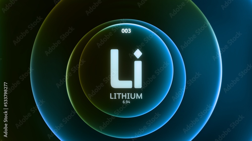 Lithium as Element 3 of the Periodic Table. Concept illustration on ...