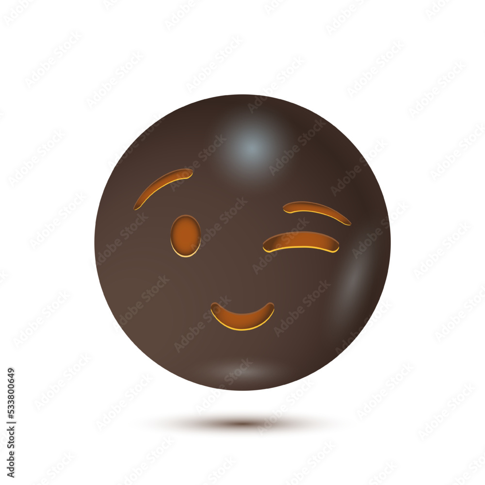 Winky face signals a joke or a hidden meaning. Vector illustration ...