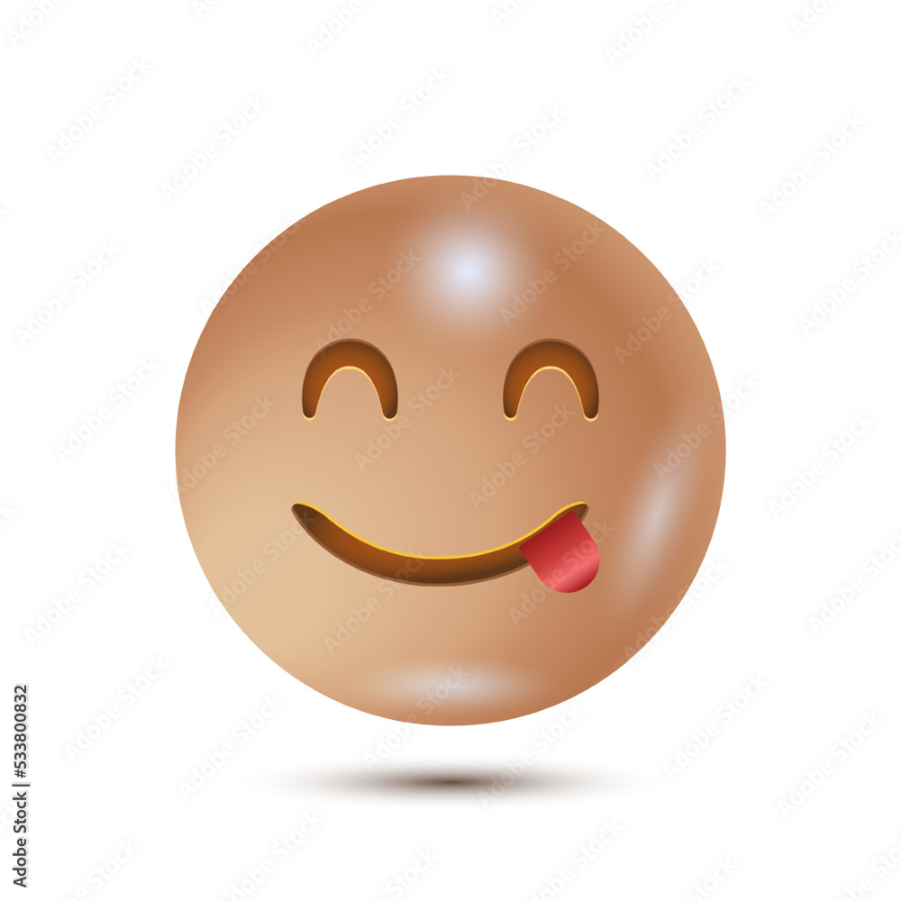 Tasty, deliciuos, yum. funny yellow emoticon. smiling emoticon ...