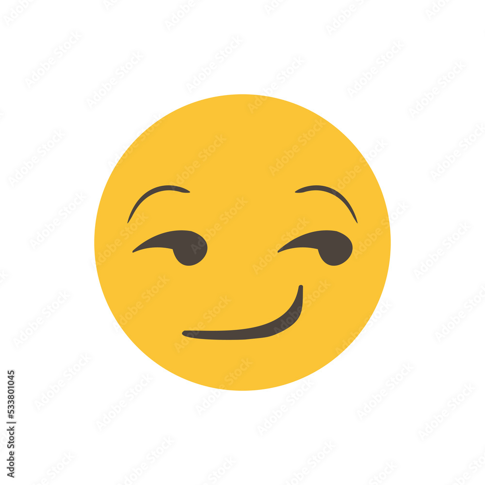 Flirting face, smug face, suggestive face. Vector illustration. smiling ...