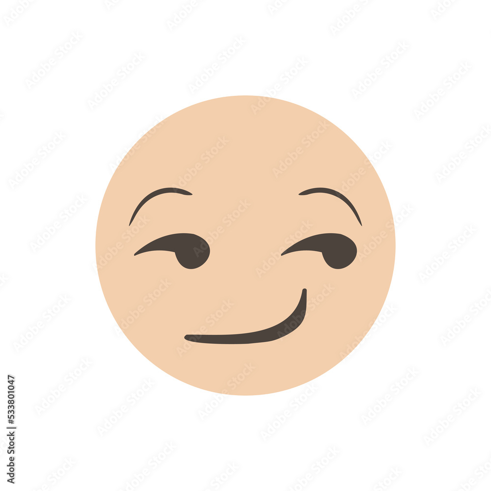 Flirting face, smug face, suggestive face. funny yellow emoticon. emoji ...