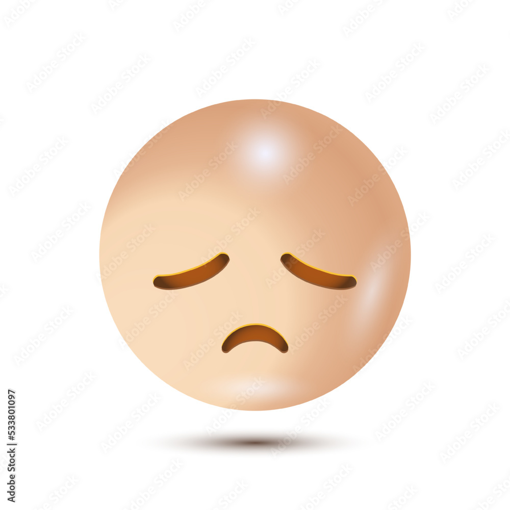 Sad, sad face, sorrowful. Vector illustration. emoji. isolated in white ...