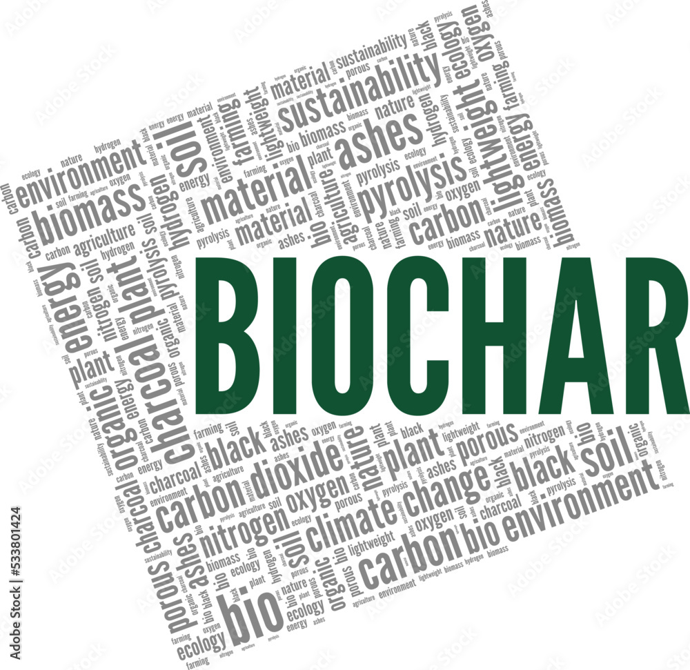 Biochar word cloud conceptual design isolated on white background ...