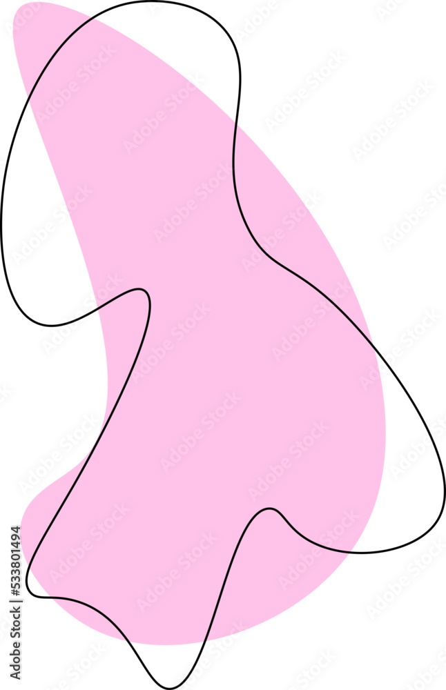 Blob Outline Abstract, doodle drops with outline circle, blob shape ...