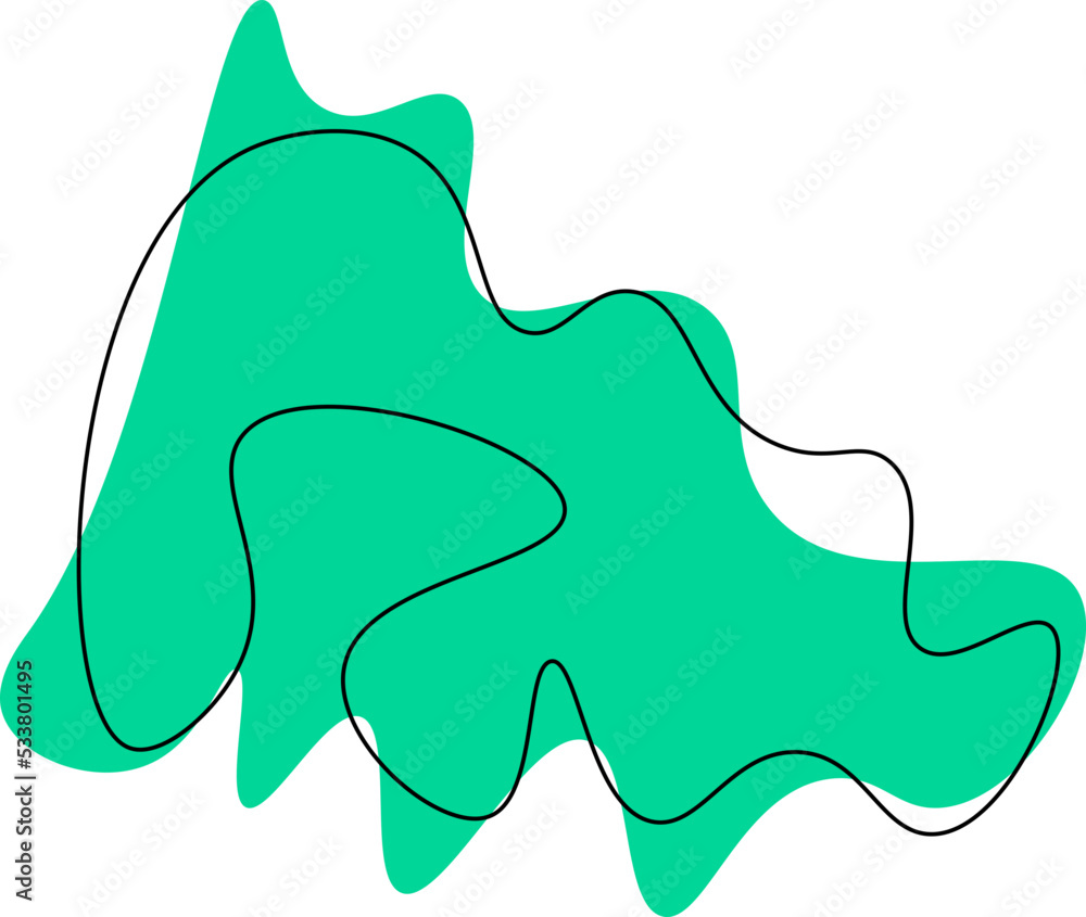 Blob Outline Abstract, doodle drops with outline circle, blob shape ...