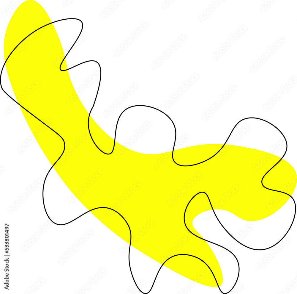 Blob Outline Abstract, doodle drops with outline circle, blob shape ...