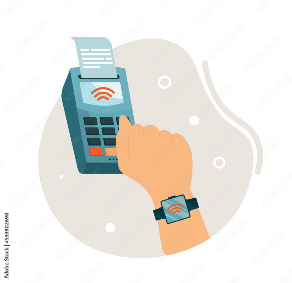 Contactless atm concept. Payment methods in store, financial literacy ...